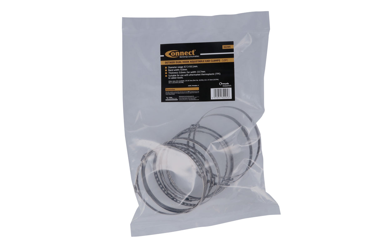 Connect 32295 Oetiker Dual Hook Adjustable Ear Clamps 67 3-93 1mm 10pc